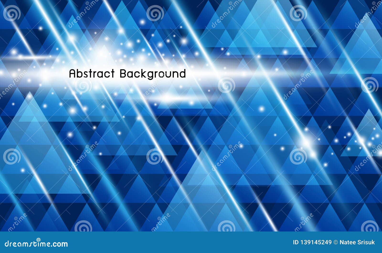 Abstract Blue Background Design of Triangle with Light Vector ...