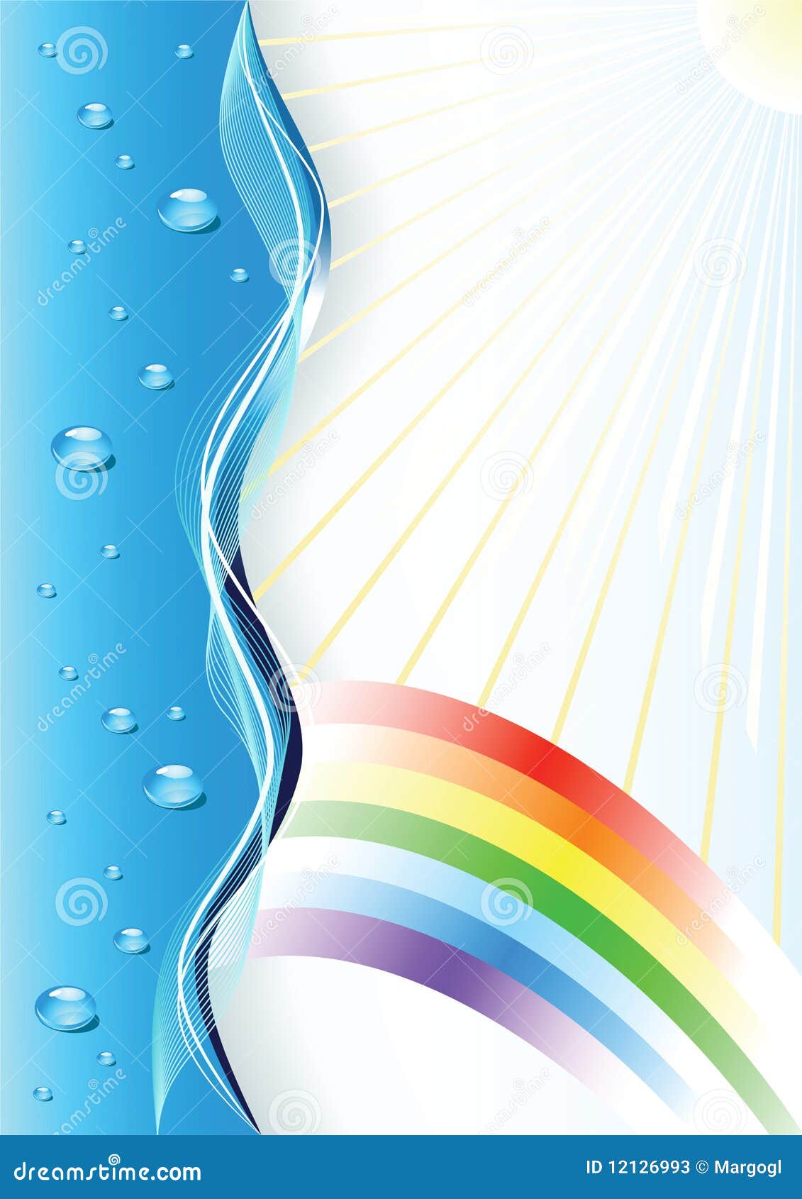 Abstract Blue Background with Drops. Rainbow. Stock Vector ...