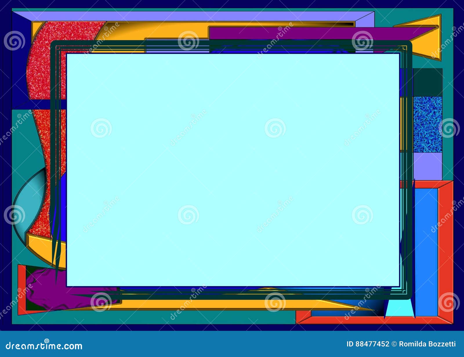 Abstract Blue Background with Empty Rectangular Space Stock ...