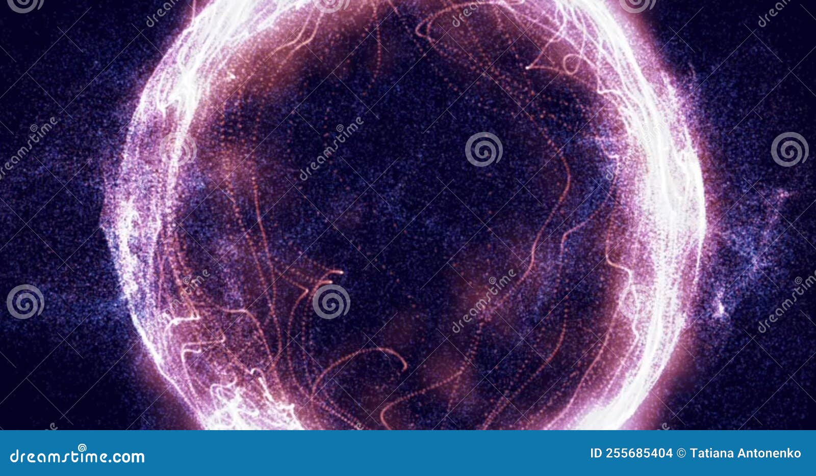 Abstract Blue Background, Explosion of Particles and Dots, Smooth Lines ...