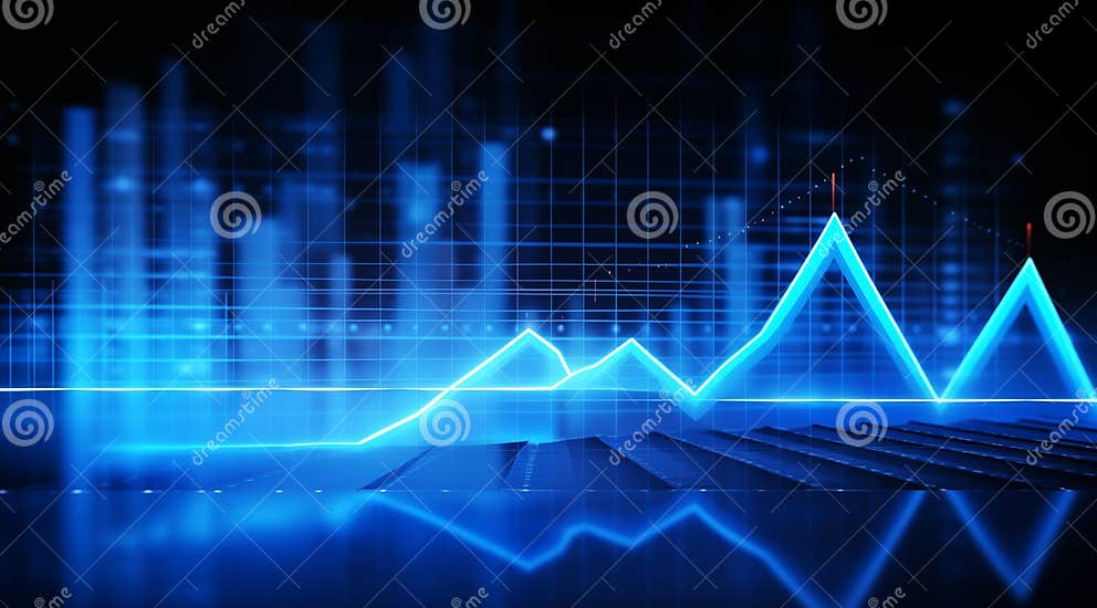 Abstract Blue Background with Financial Charts and Graphs Stock ...