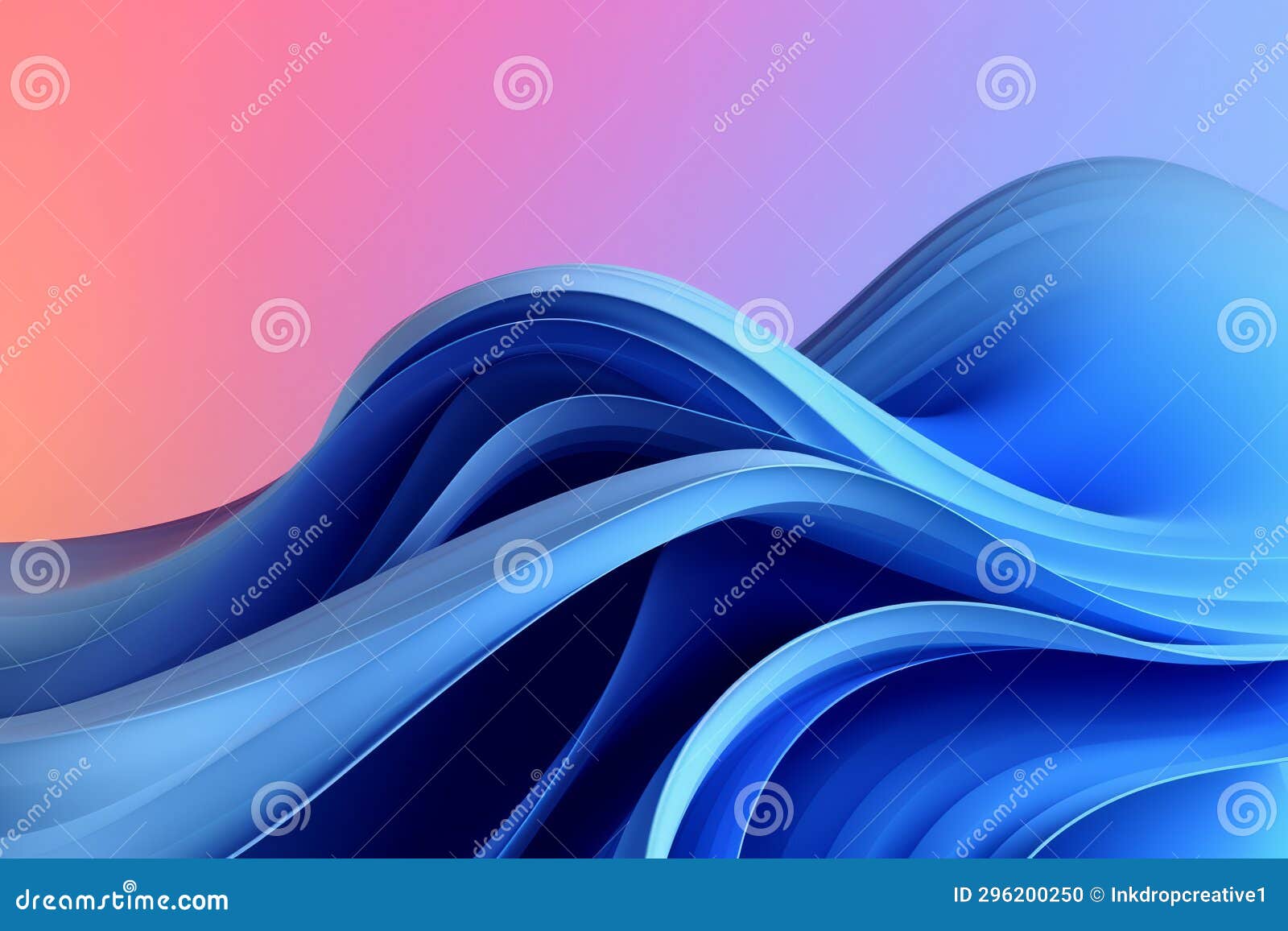 Abstract Blue Background with Fluid Wavy Elements. Banner Artwork for ...