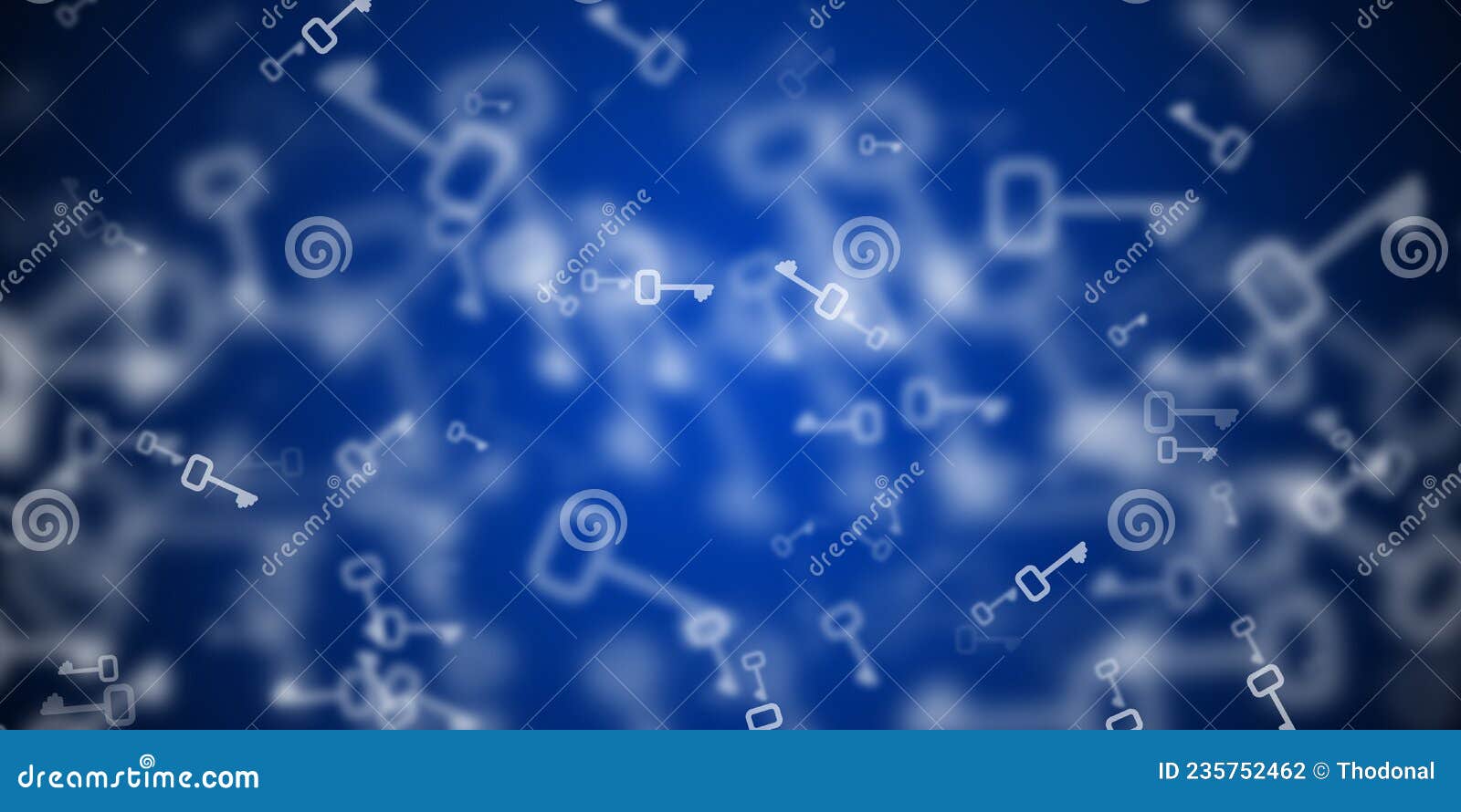 Abstract Blue Background with Flying Keys Stock Illustration ...