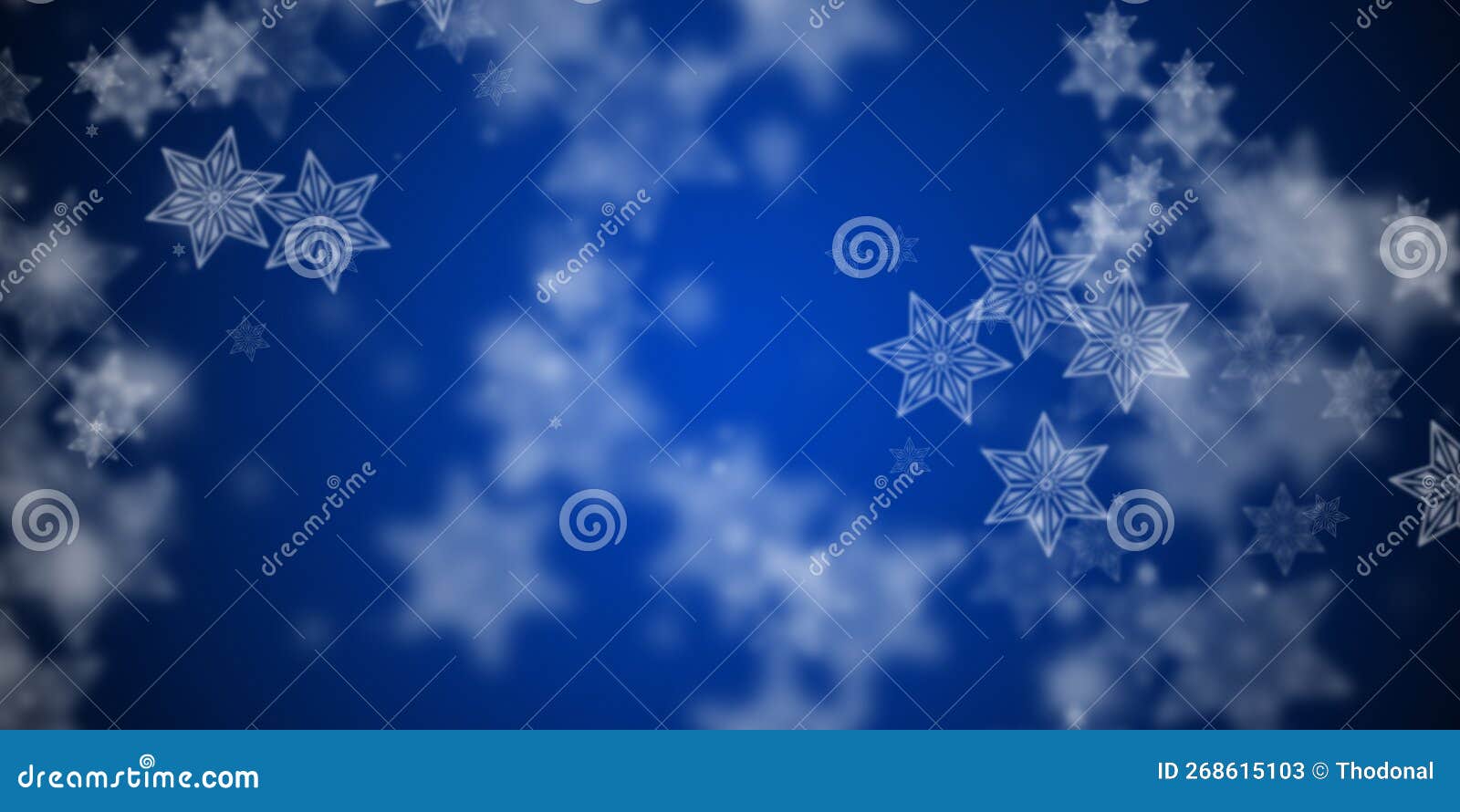 Abstract Blue Background with Flying Snowflakes Stock Image - Image of ...