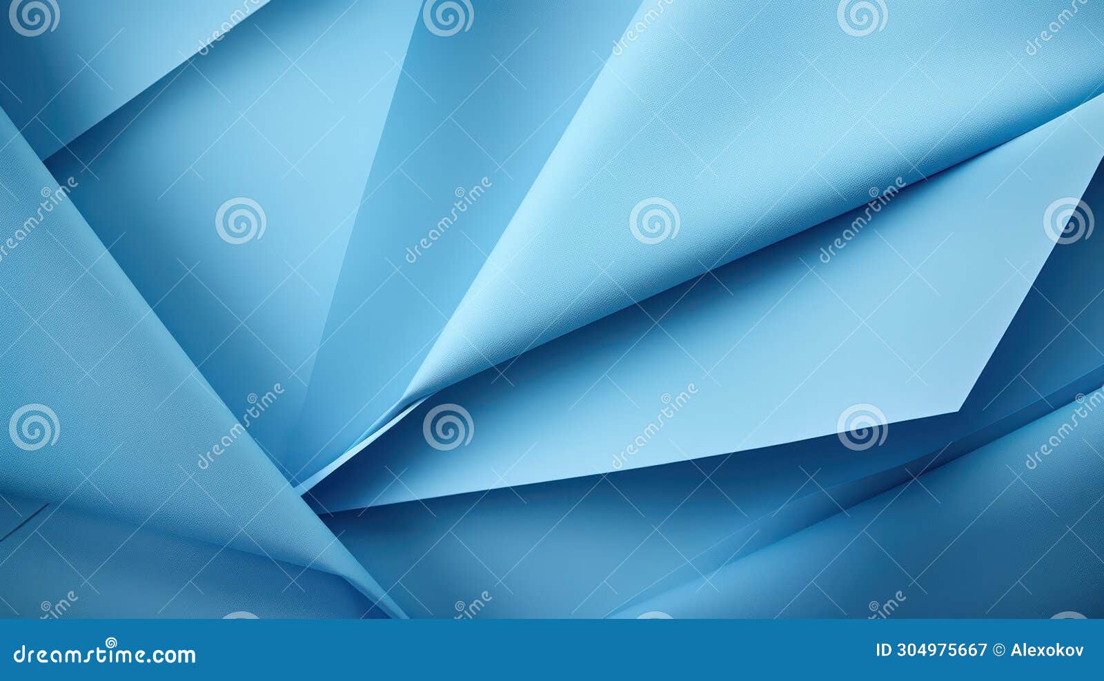 Abstract Blue Background with Folded Paper Sheets. 3d Render ...