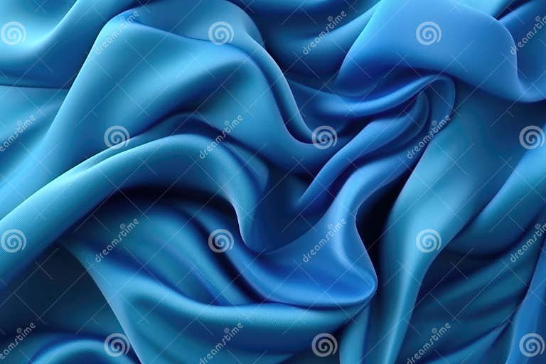 Abstract Blue Background with Folded Textile Ruffle. Generative AI ...