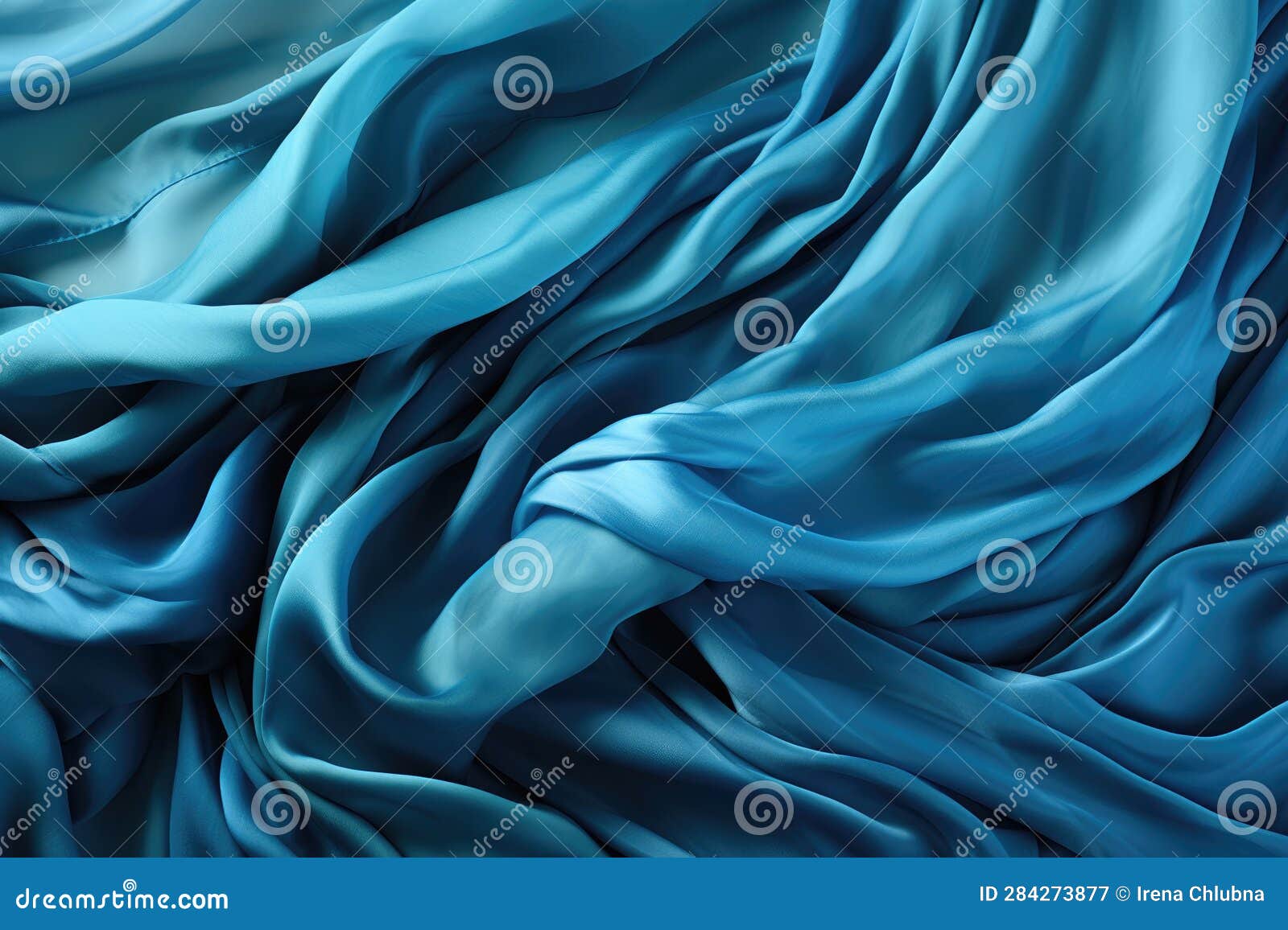 Abstract Blue Background with Folded Textile Ruffle. Generative AI ...