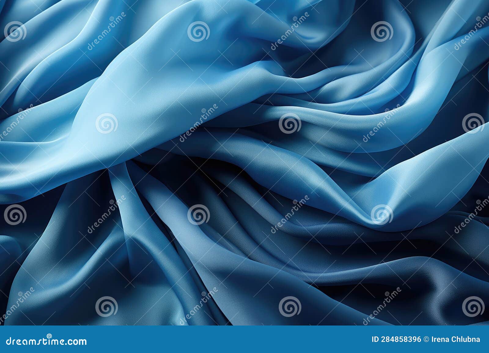 Abstract Blue Background with Folded Textile Ruffle. Generative AI ...