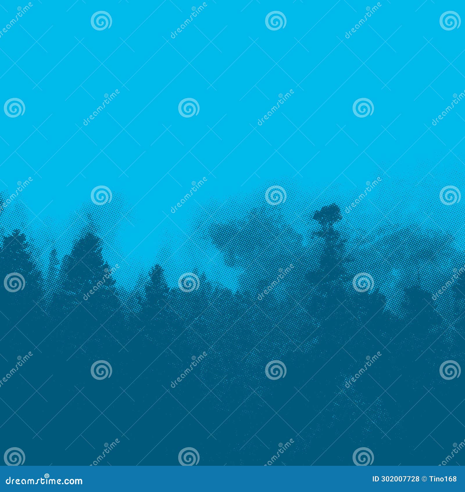 Abstract Blue Background with Forest and Trees Vector Illustration for ...