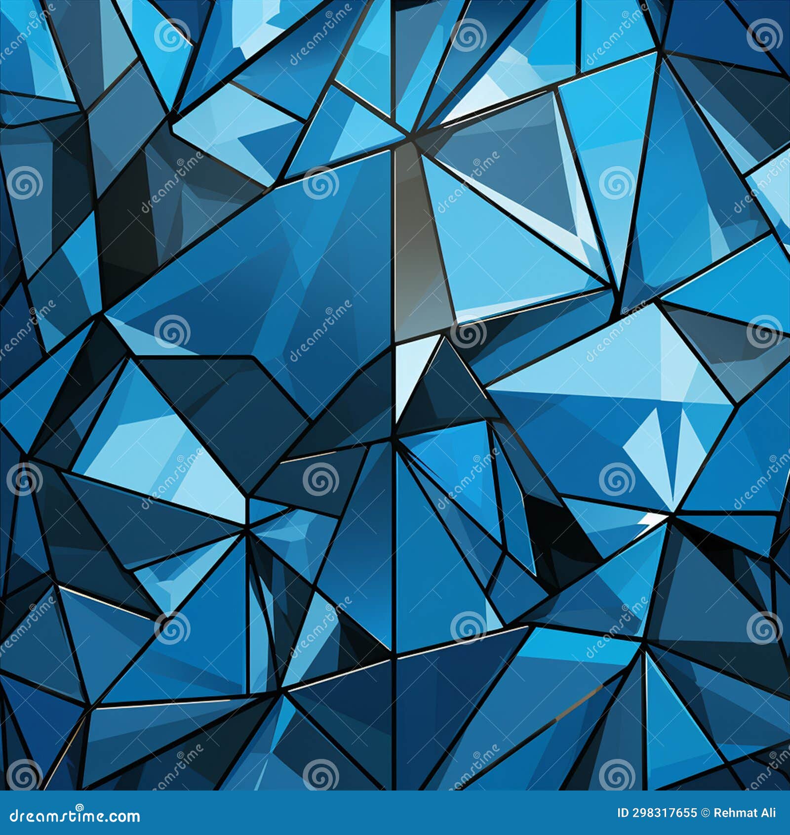 Abstract Blue Background Frame of Geometric Shapes_ Stock Image - Image ...