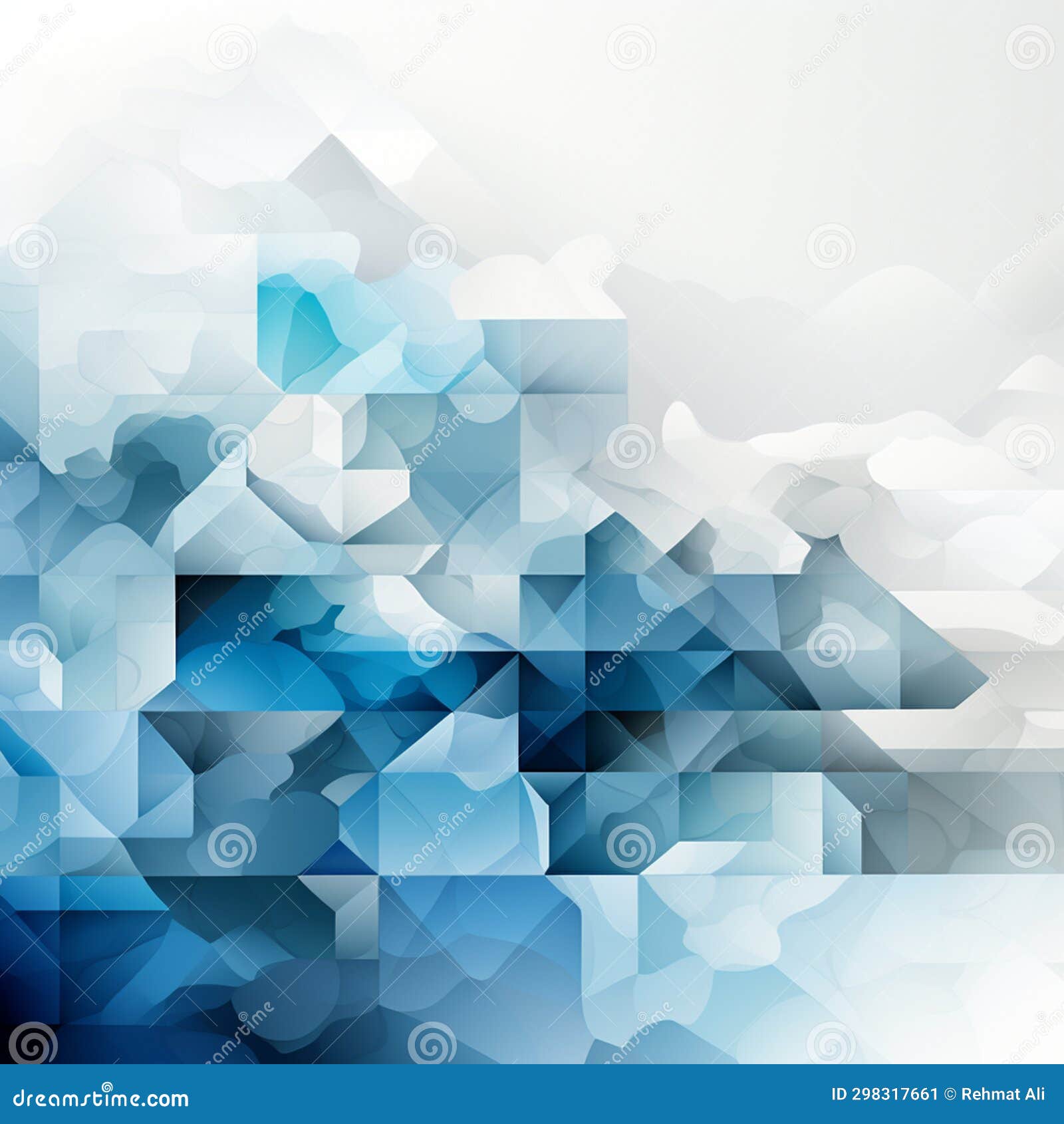 Abstract Blue Background Frame of Geometric Shapes_ Stock Illustration ...