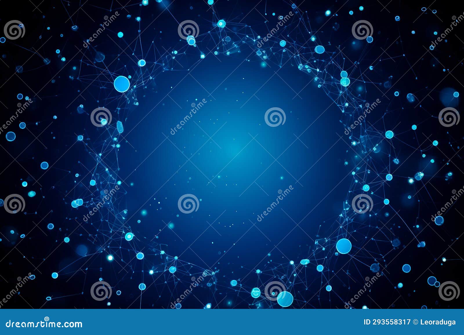 Abstract Blue Background Frame of Geometric Shapes. Circular Ornament ...