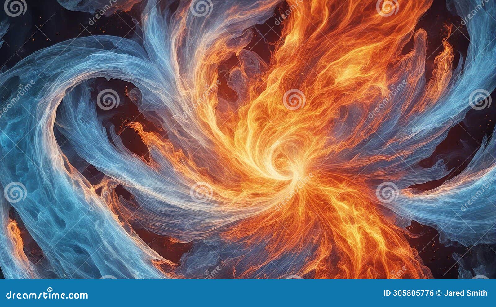 Abstract Blue Background a Fusion of Fire and Ice, Creating a New ...