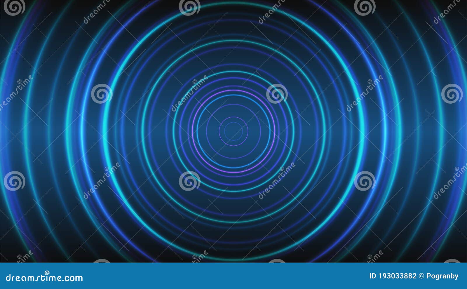 Abstract Blue Background. Futuristic Light Rings. Vector Illustration ...