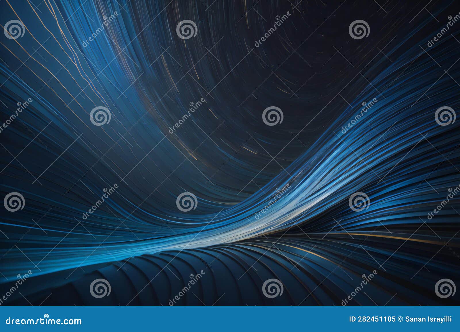 Abstract Blue Background, Futuristic Wavy Illustration, Computer ...