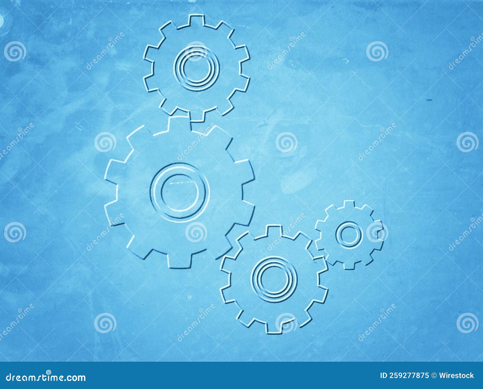 Abstract Blue Background with Gears Stock Illustration - Illustration ...