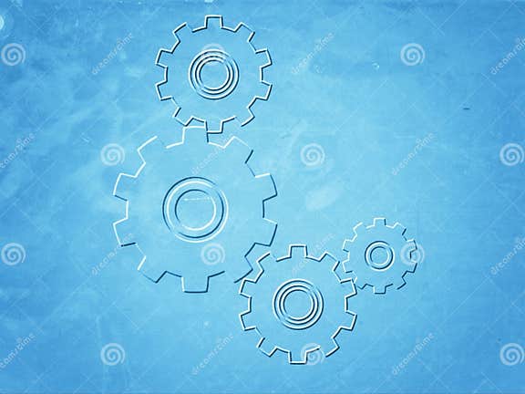 Abstract Blue Background with Gears Stock Illustration - Illustration ...