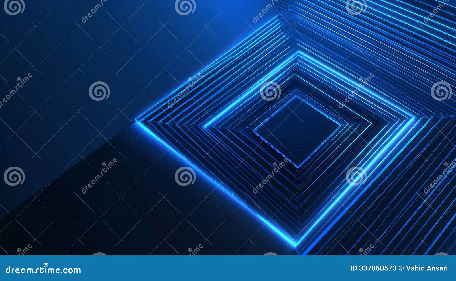 Abstract Blue Background with Glowing Geometric Lines. Modern Blue ...