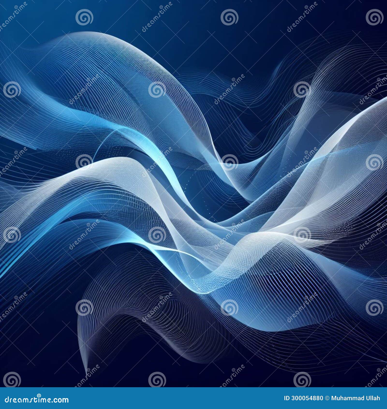 Abstract Blue Background with a Glowing Abstract Waves, Design Element ...