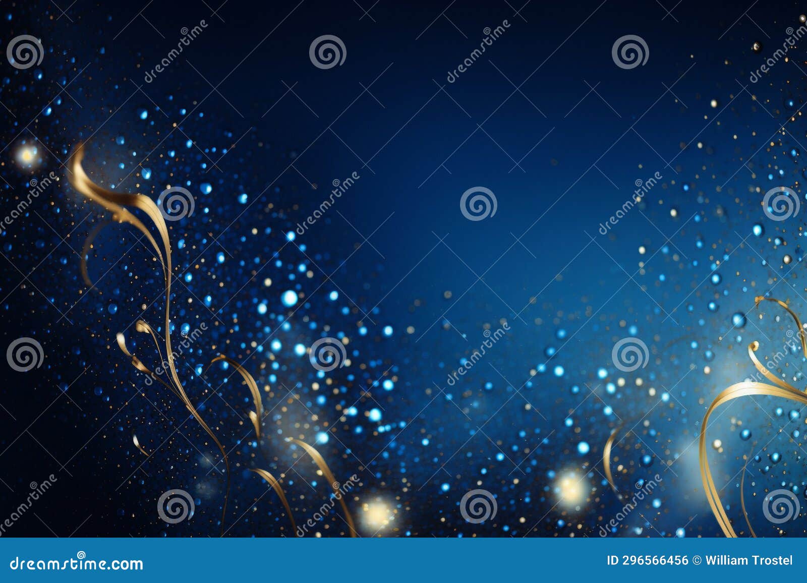 Abstract Blue Background with Blue and Gold Particles. Desktop ...