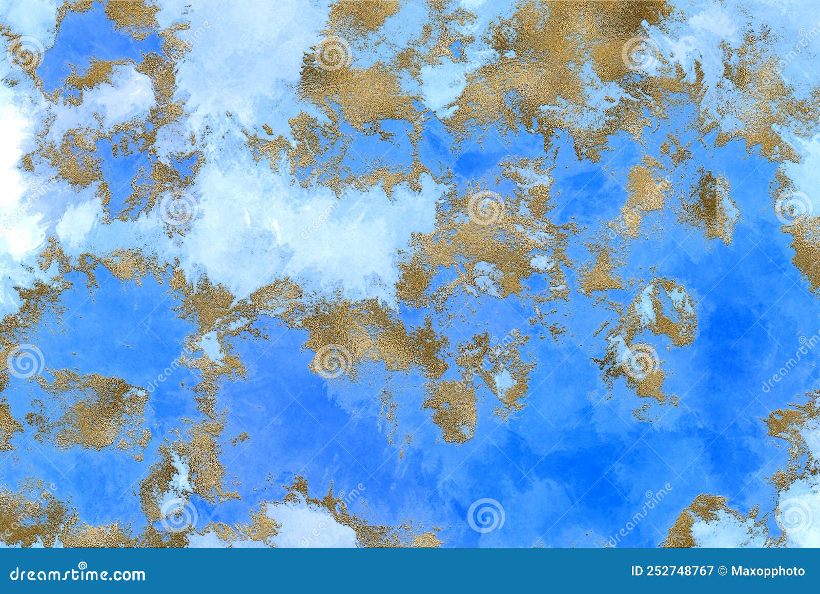 Abstract Blue Background with Gold Powder Stock Image - Image of wall ...