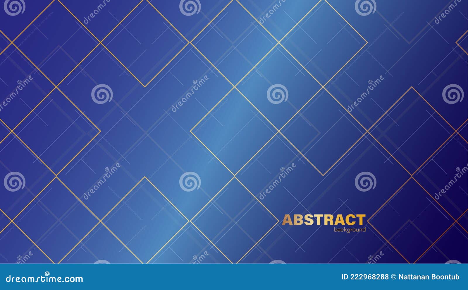 Abstract Blue Background and Gold Rectangular Grid, Background with ...