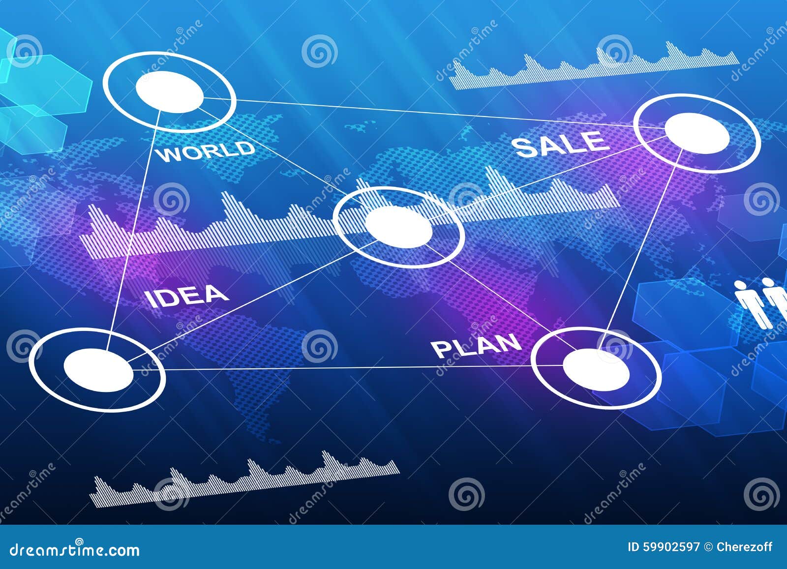 Abstract Blue Background with Graphs Stock Illustration - Illustration ...