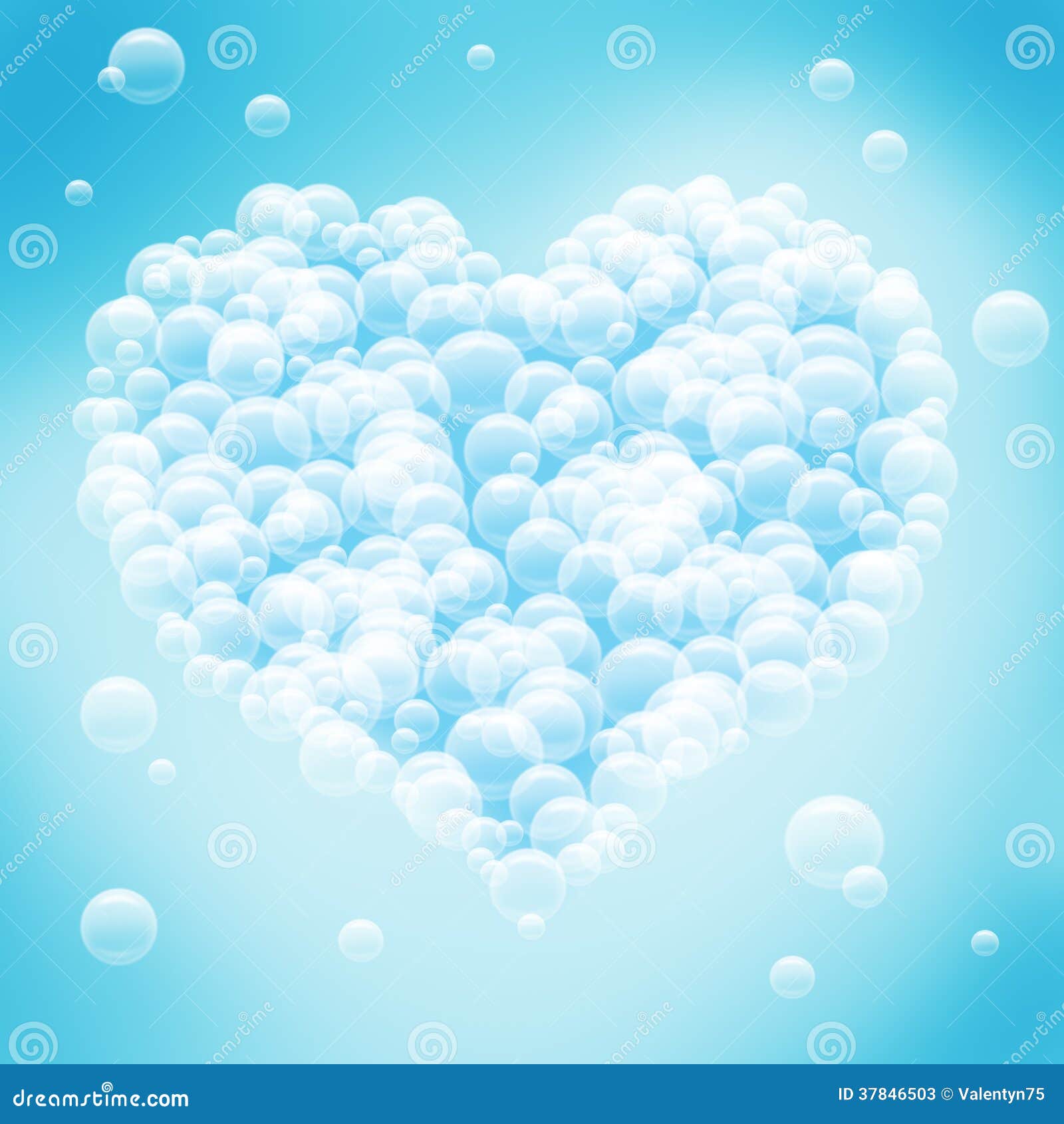 Abstract Blue Background with Heart Shape. Stock Illustration ...