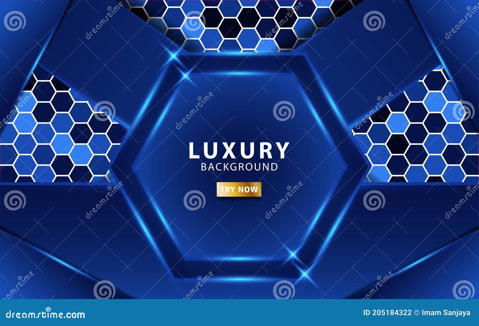 Abstract Blue Background in Hexagon Texture, Vector Illustration Stock ...