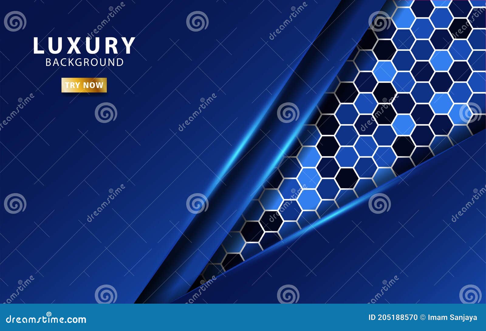 Abstract Blue Background in Hexagon Texture, Vector Illustration Stock ...