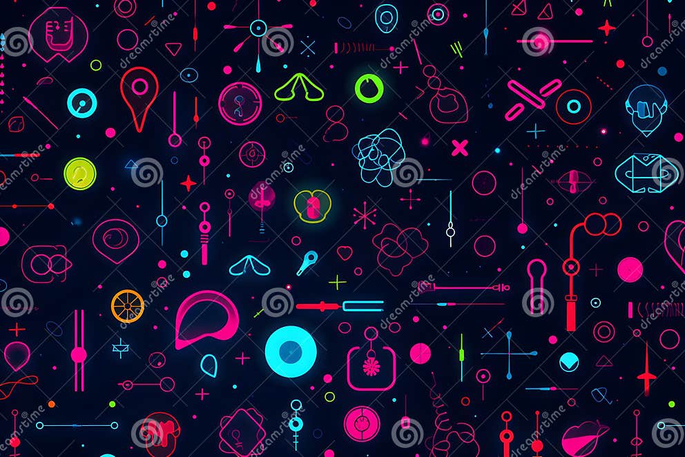 Abstract Blue Background Image Consists of Many Small Objects that Emit ...