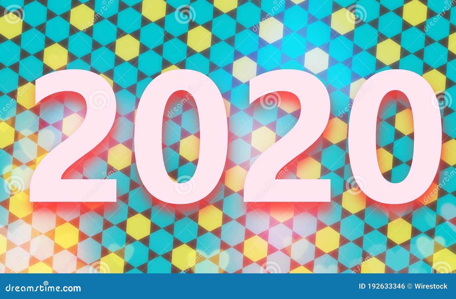 Abstract Blue Background with Large Pink Numbers Forming 2020 Stock ...