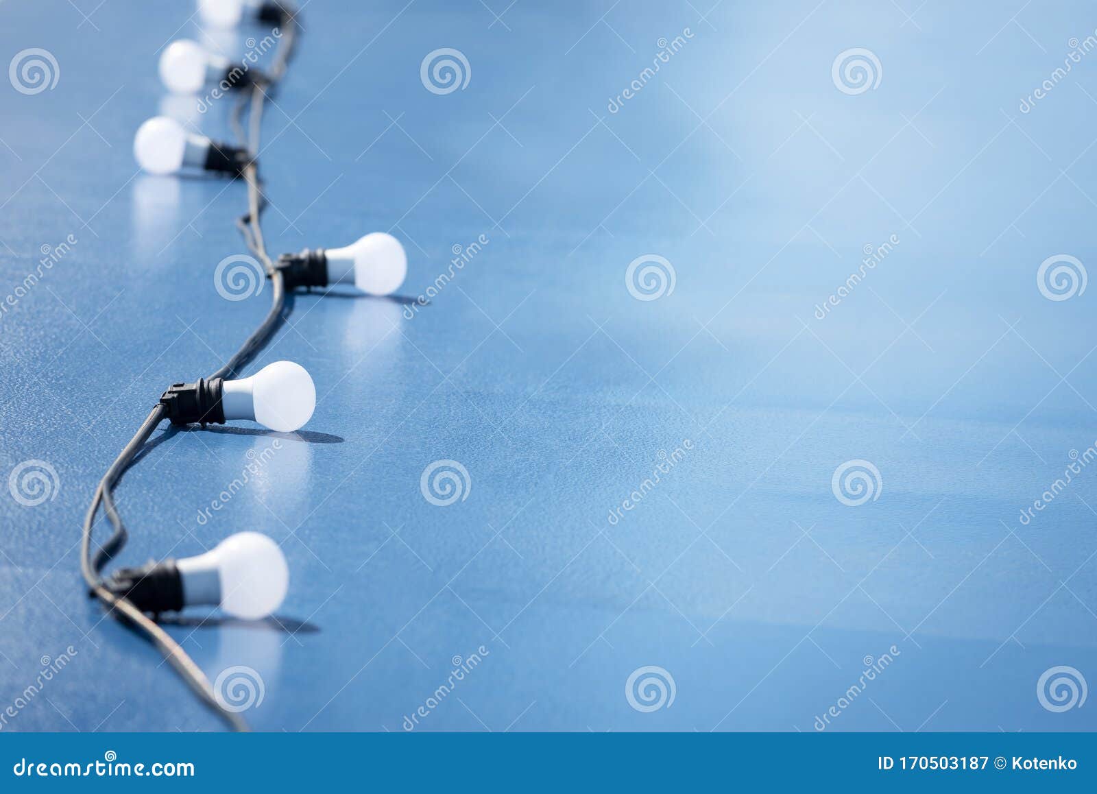 Abstract Blue Background with Light Bulbs Stock Image - Image of space ...