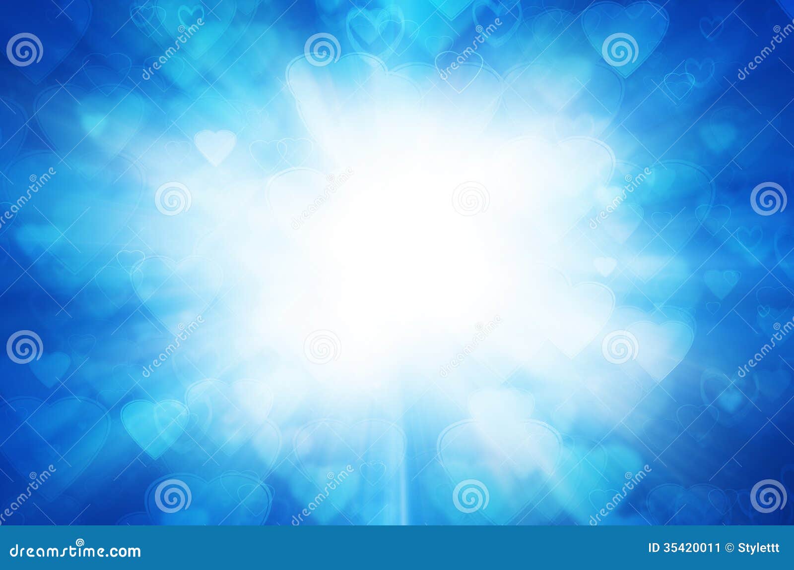 Abstract Blue Background with Light of Heart. Stock Illustration ...