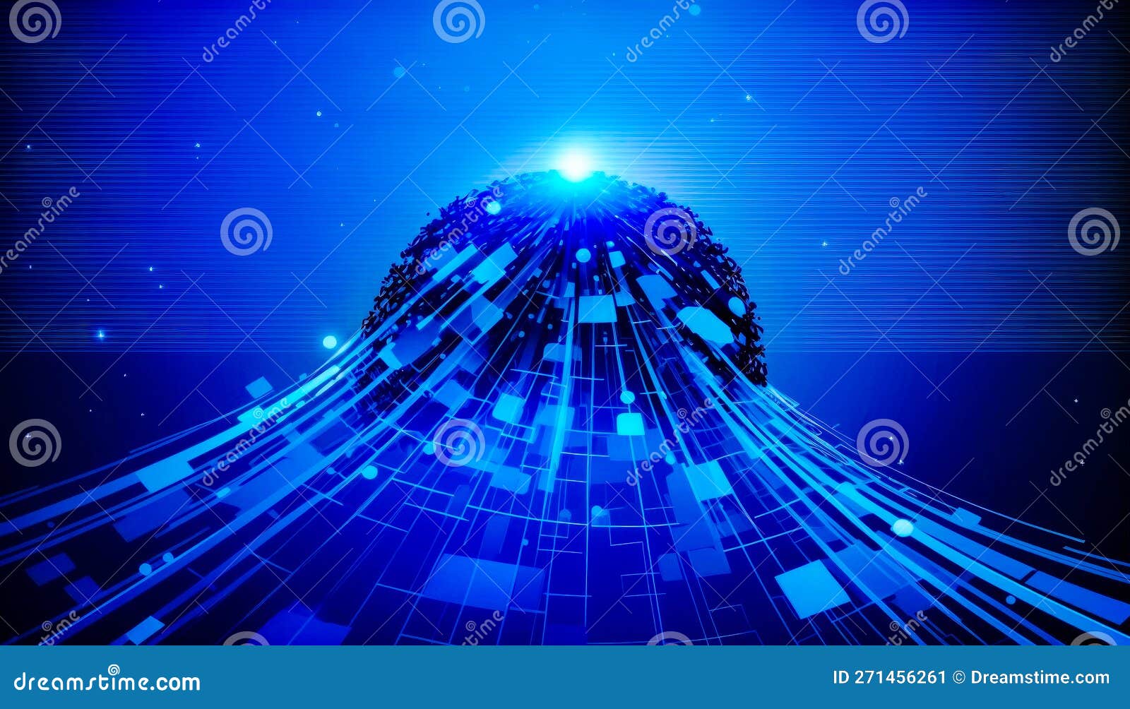 An Abstract Blue Background with Lines and Dots. Generative AI Stock ...