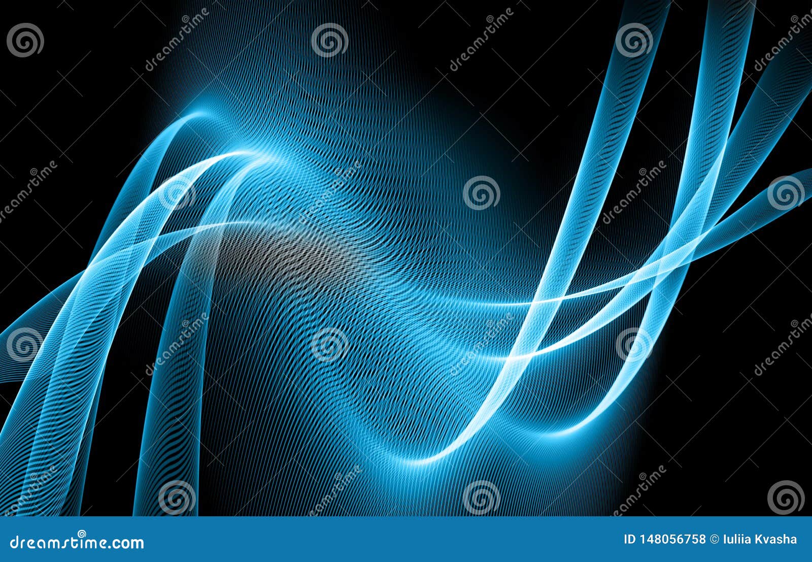 Abstract Blue Background, Abstract Lines Twisting into Beautiful Bends ...