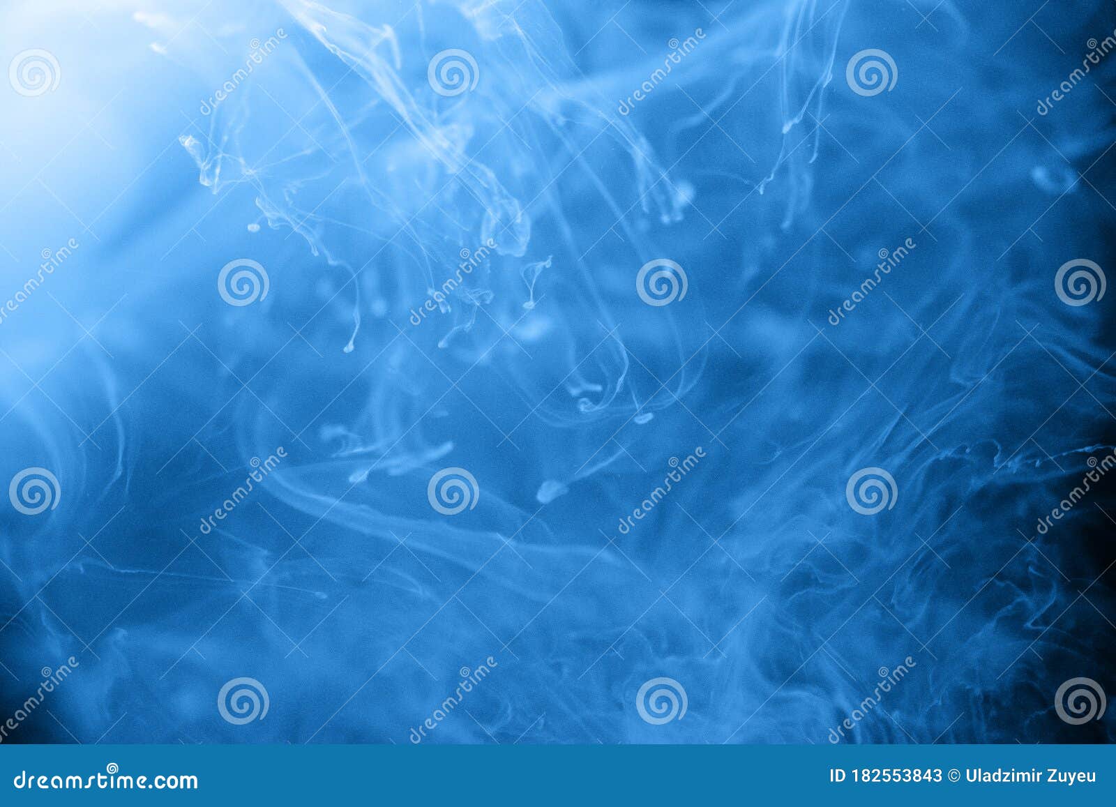 Abstract Blue Background. Liquid Background with Floating Blue Paint in ...
