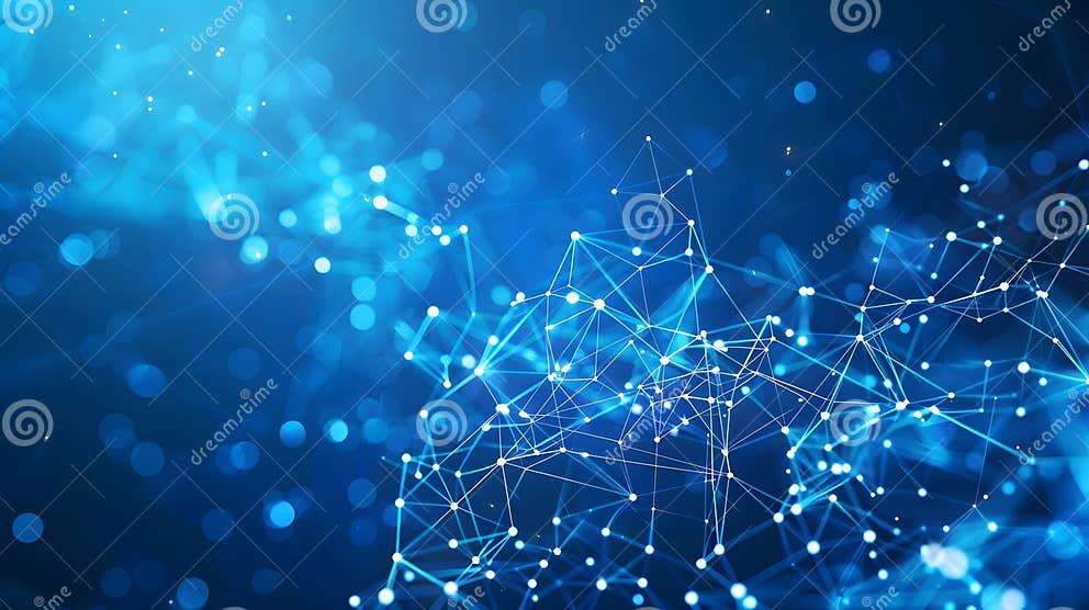 Abstract Blue Network Connection Background Stock Illustration ...
