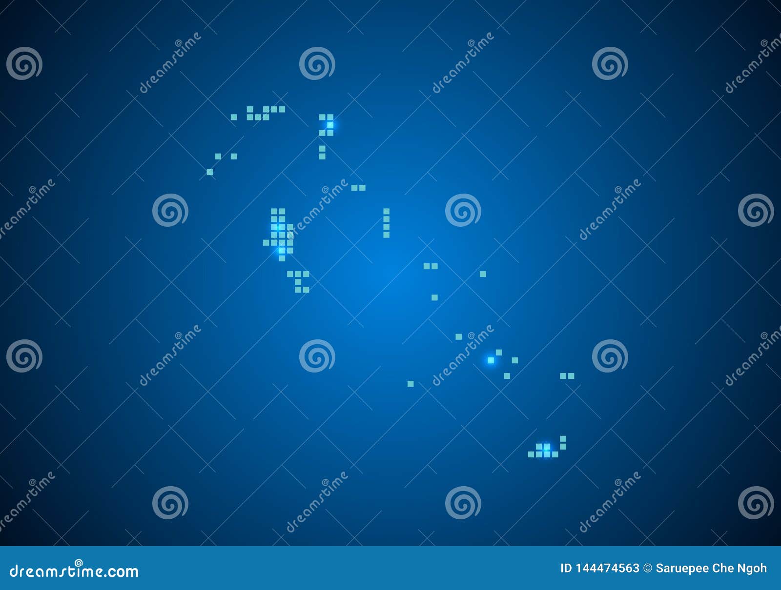 Abstract Blue Background with Map, Internet Line, Connected Points. Map ...