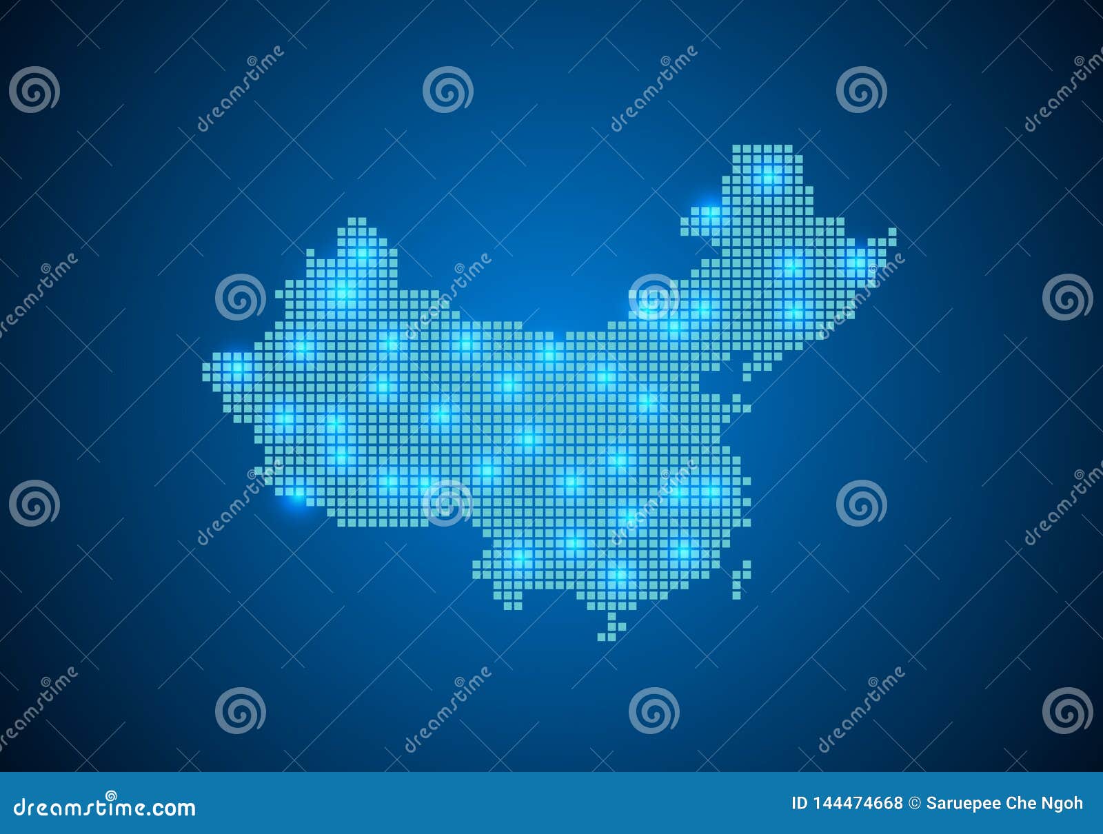 Abstract Blue Background with Map, Internet Line, Connected Points. Map ...