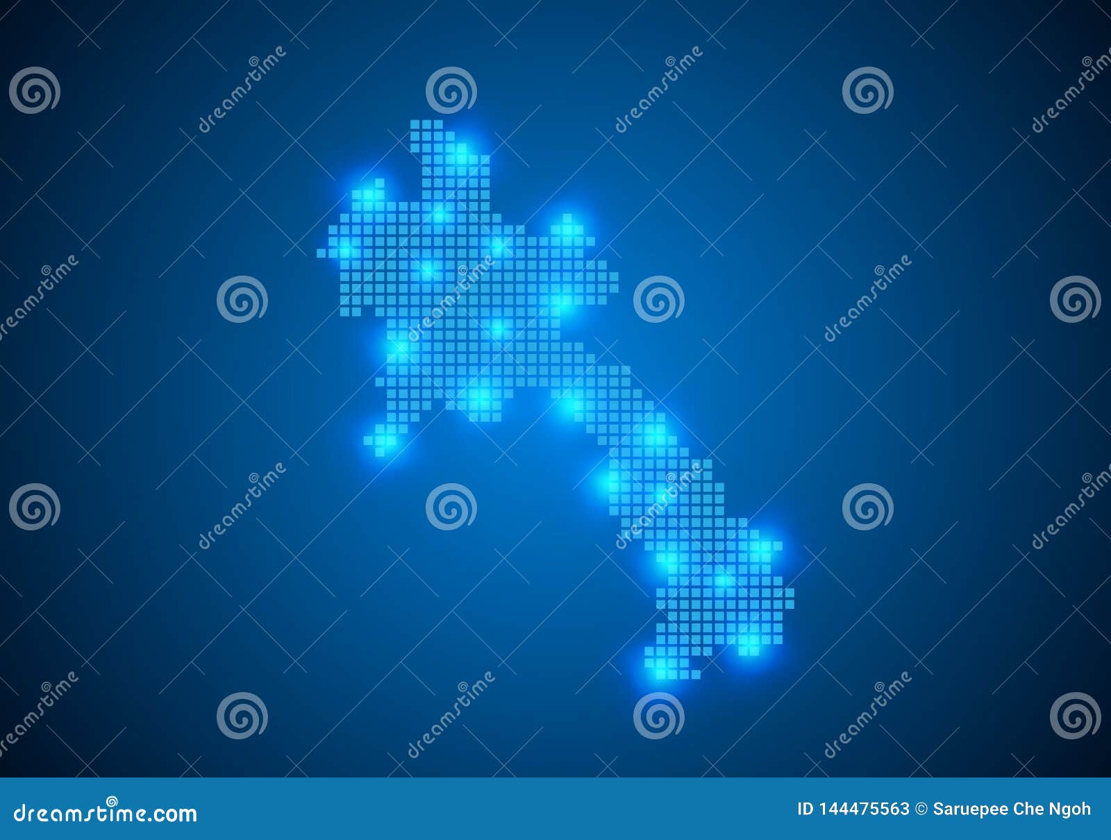 Abstract Blue Background with Map, Internet Line, Connected Points. Map ...