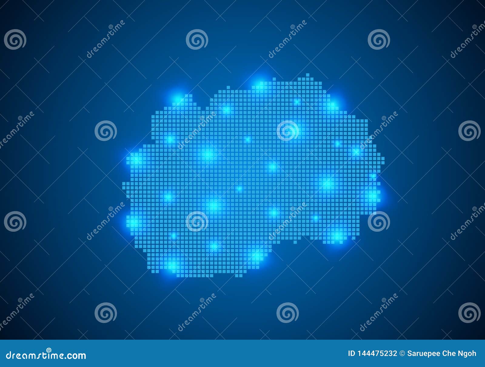 Abstract Blue Background with Map, Internet Line, Connected Points. Map ...