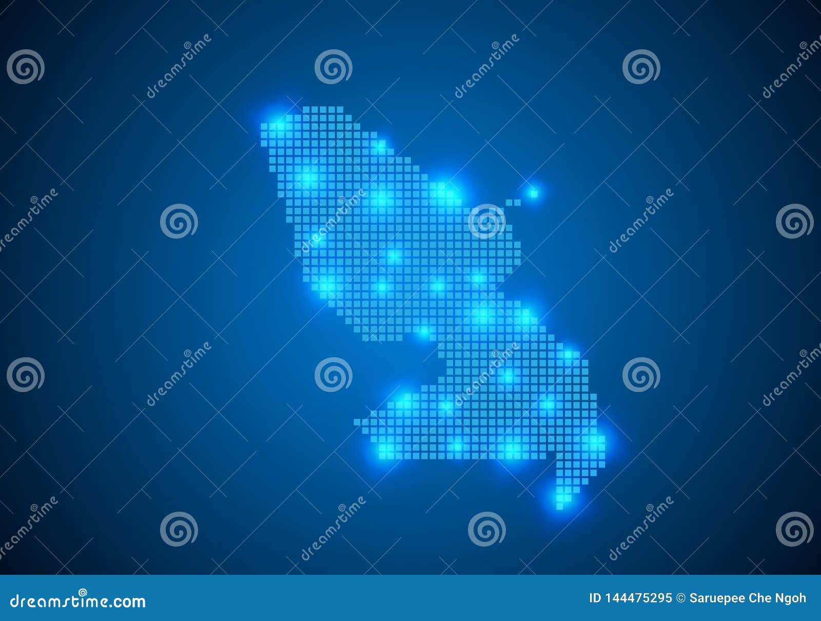 Abstract Blue Background with Map, Internet Line, Connected Points. Map ...