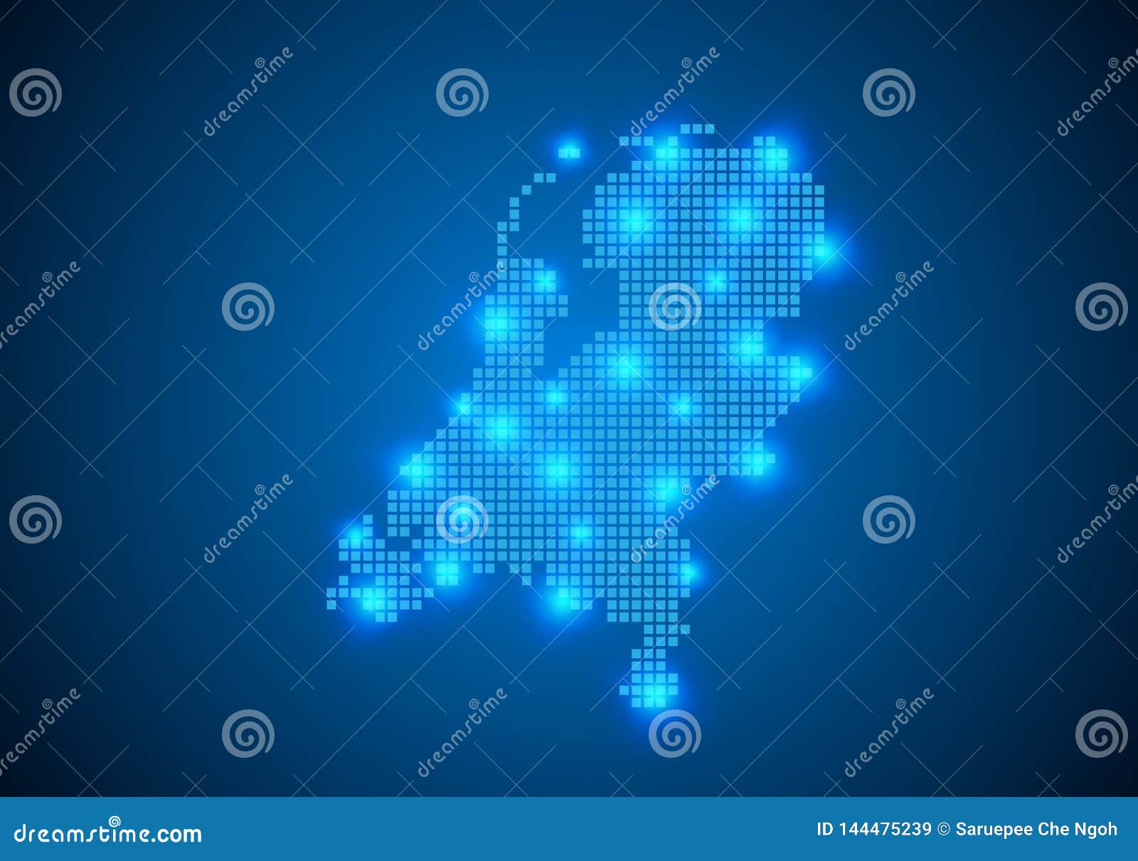 Abstract Blue Background with Map, Internet Line, Connected Points. Map ...