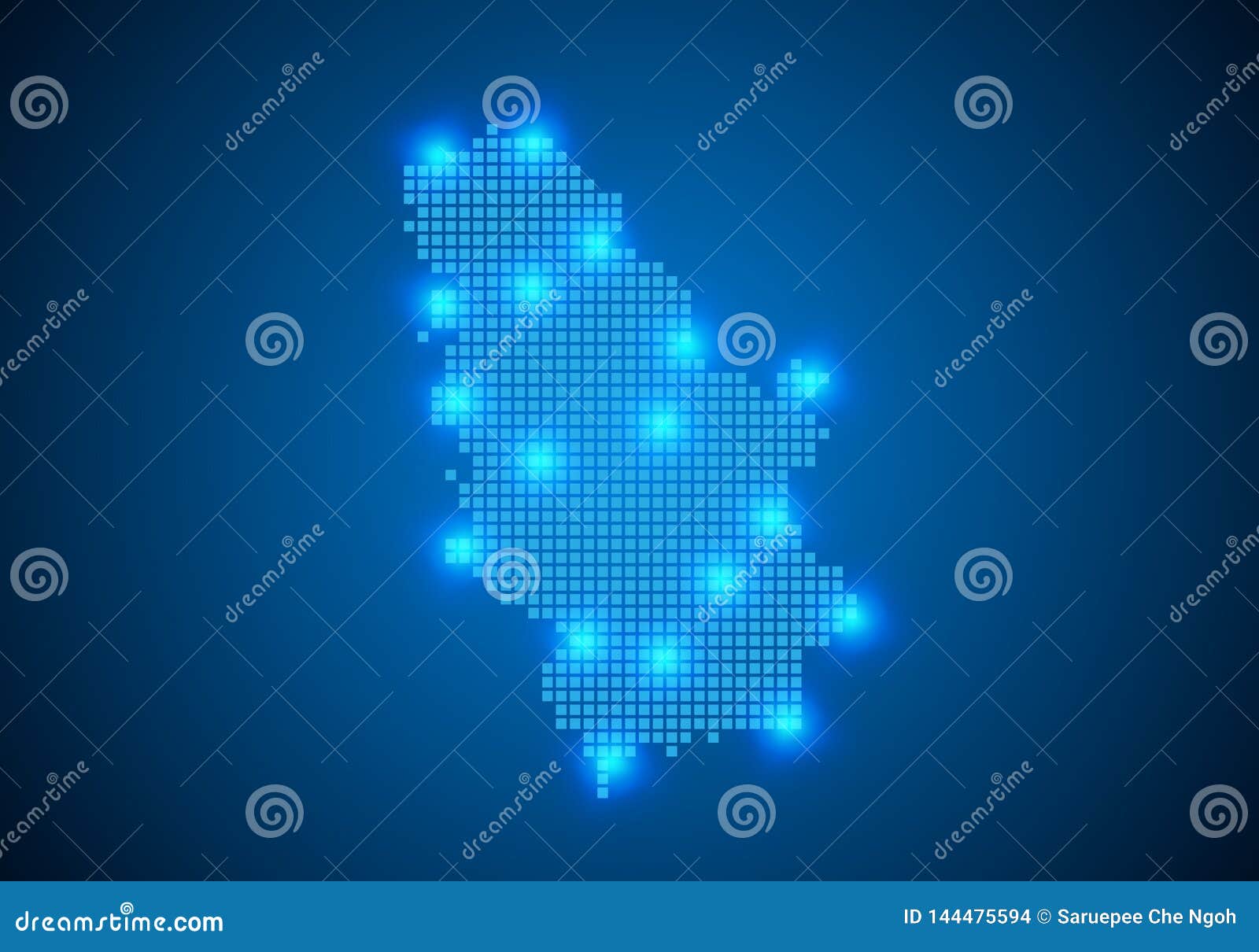 Abstract Blue Background with Map, Internet Line, Connected Points. Map ...