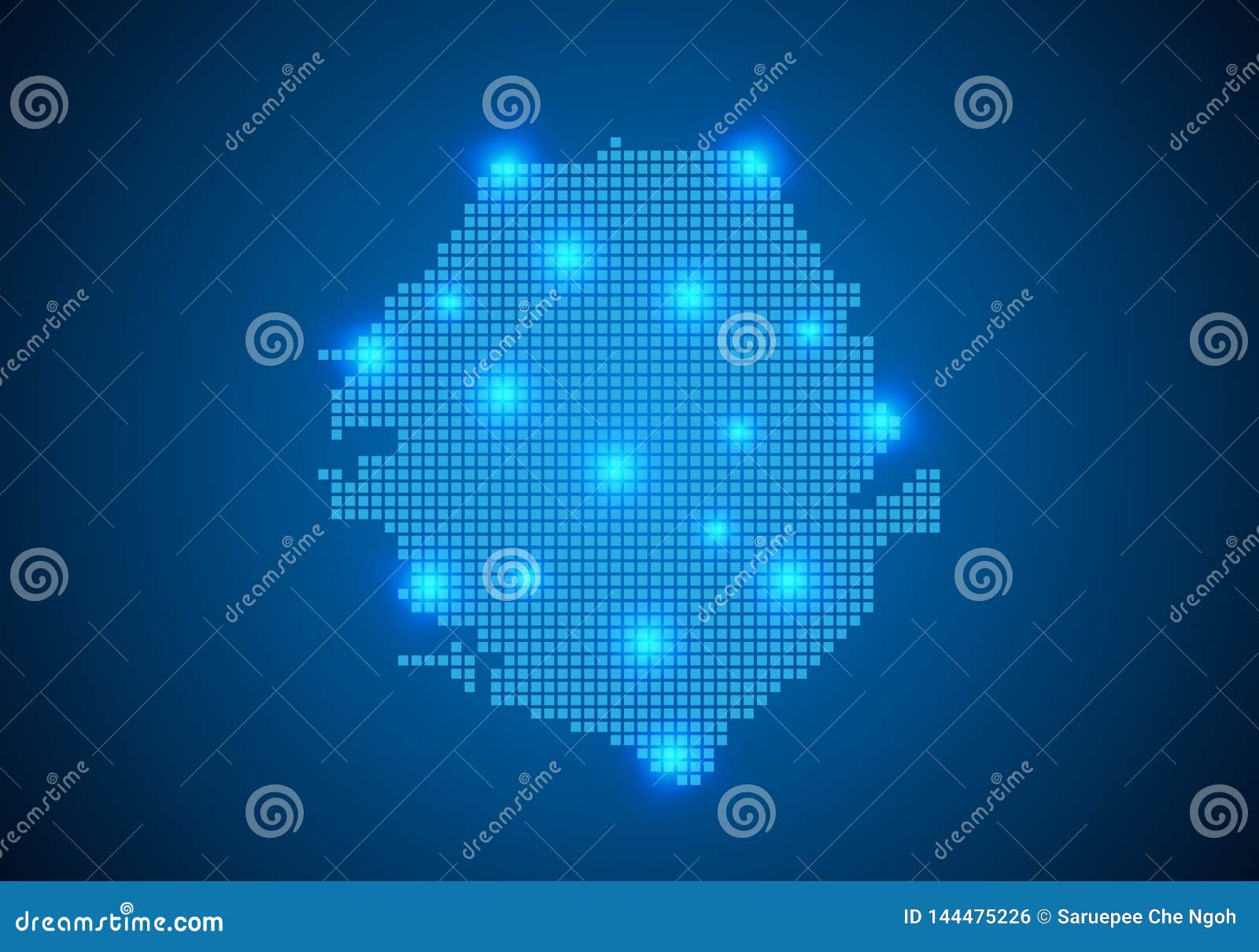 Abstract Blue Background with Map, Internet Line, Connected Points. Map ...