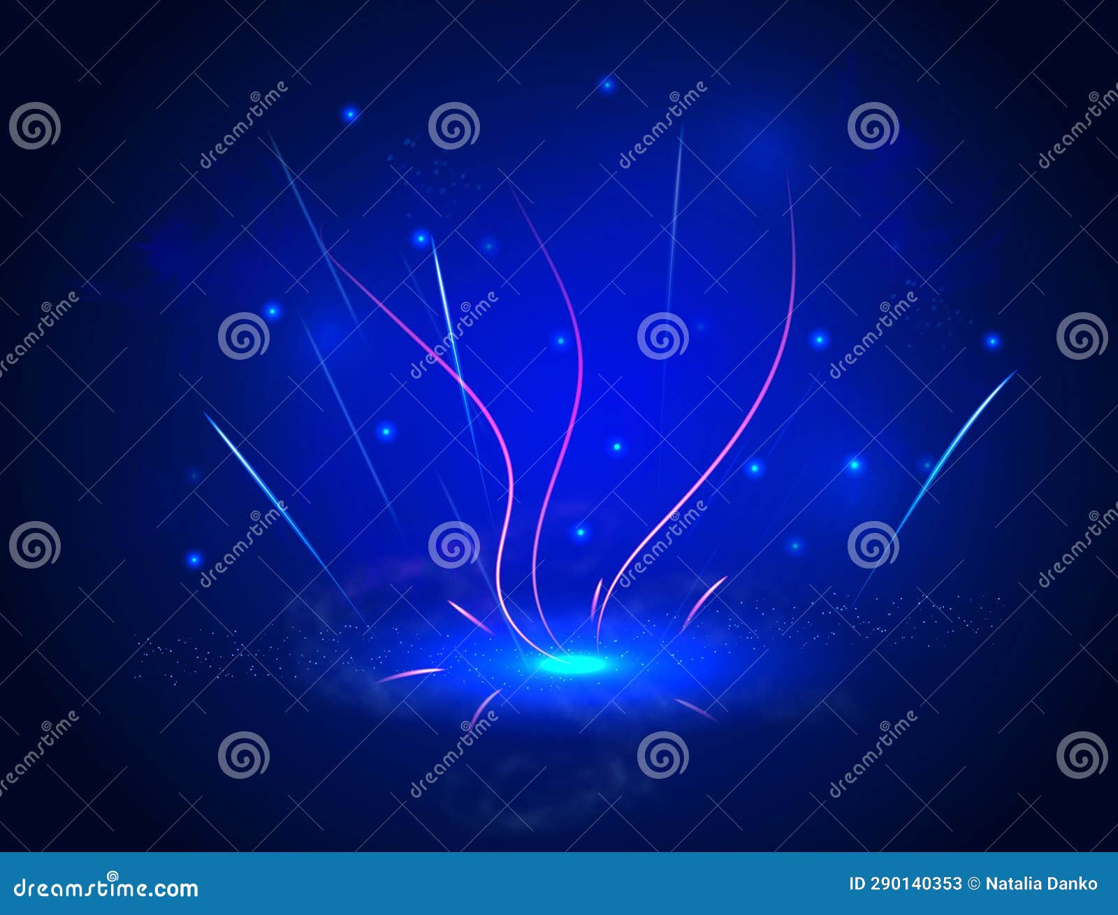 Abstract Blue Background with Neon Glow Stock Illustration ...