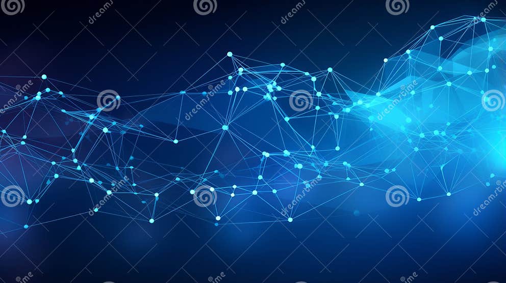 Abstract Blue Background. Network Connection Structure. Grid. Stock ...