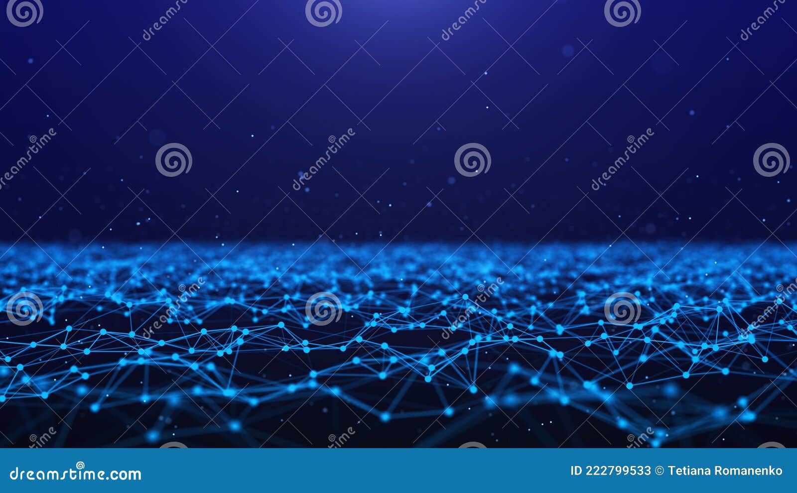 Abstract Blue Background. Network Data Connect with Lines and Dots ...