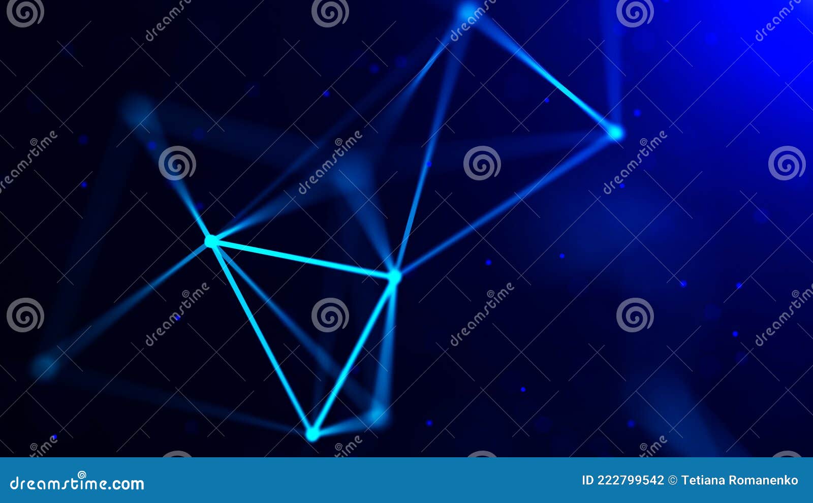 Abstract Blue Background. Network Data Connect with Lines and Dots ...